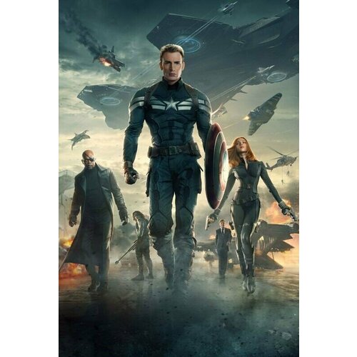 Плакат, постер на холсте Первый мститель: Другая война (Captain America The Winter Soldier), Энтони Руссо, Джо Руссо, Джосс Уидон. Размер 21 х 30 см