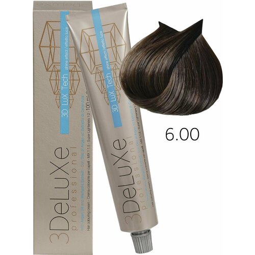 3Deluxe крем-краска для волос 3D Lux Tech, 6.00 насыщенный темный блондин