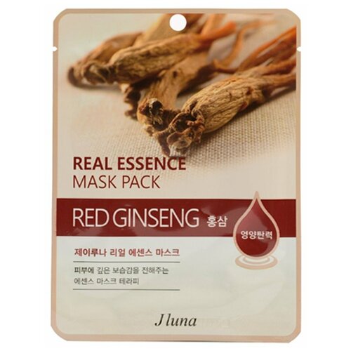 Juno Маска тканевая Juno J luna Red Ginseng с красным женьшенем для лица, 27 г, 25 мл