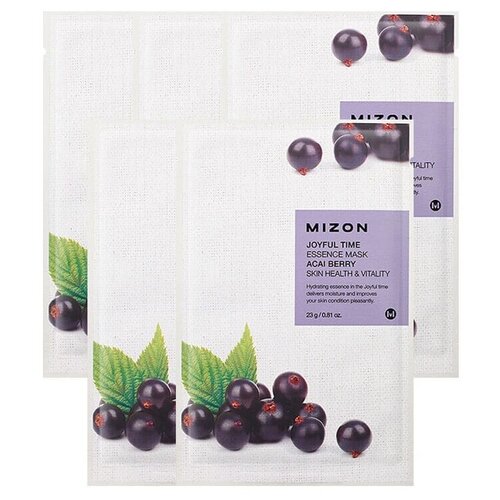 Mizon Joyful Time Essence Mask Acai Berry тканевая маска с экстрактом ягод асаи, 23 г