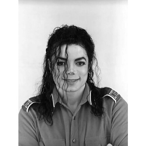 Плакат, постер на холсте Michael Jackson/Майкл Джексон/черно-белый. Размер 42 х 60 см