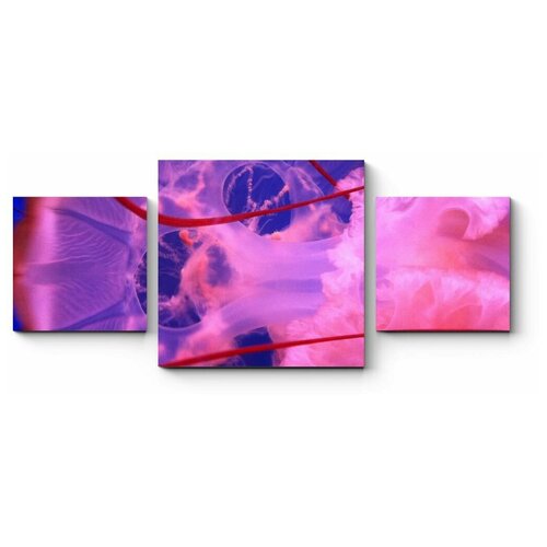 Модульная картина Розовая медуза180x77