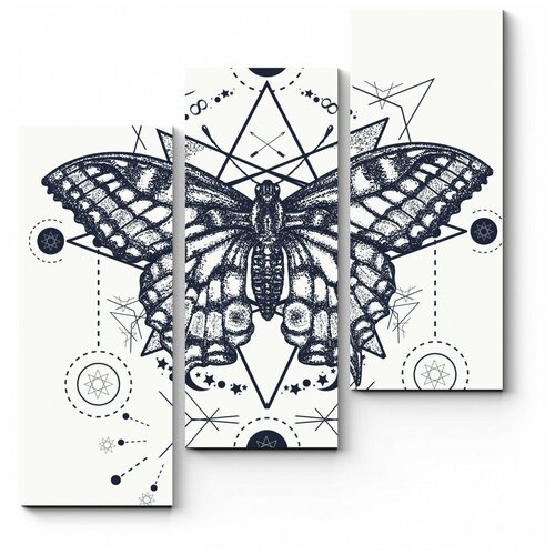 Модульная картина Эскиз бабочки 90x96