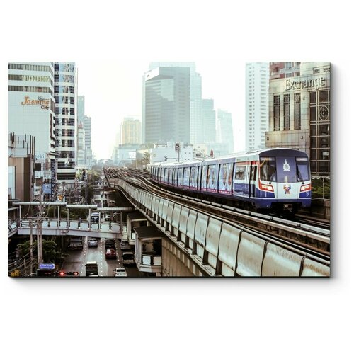 Модульная картина Надземный поезд мчится в центр Бангкока90x60