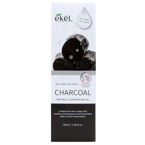 Ekel Пилинг-гель для лица с древесным углём Natural Peeling Gel Charcoal, 100 мл