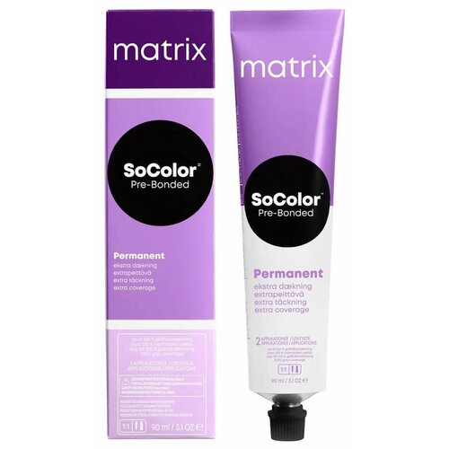 Matrix SoColor Pre-bonded стойкая крем-краска для седых волос Extra coverage, 509NА блондин очень светлый натуральный пепельный, 90 мл