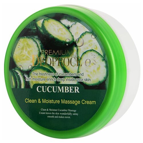 Deoproce Крем для тела Clean and Moisture Cucumber Massage Cream, 300 мл