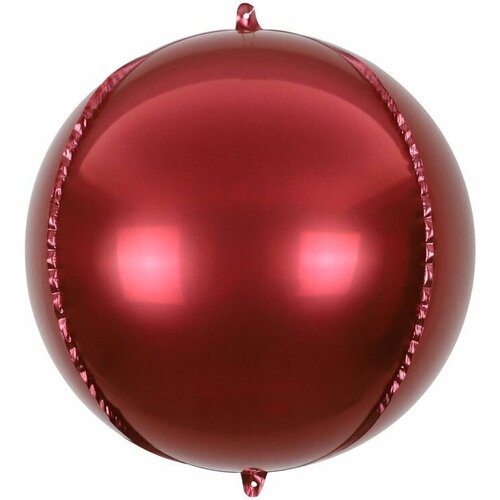 Шар 3D сфера фольгированный, 10 дюймов, набор 5 шт, красный