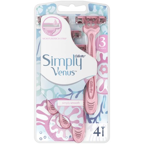 Одноразовая женская бритва Gillette Venus 3, 4 шт.