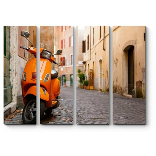 Модульная картина Старые улицы города с мотоциклом в Риме200x150