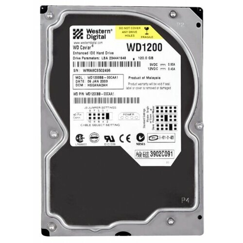 Жесткий диск Western Digital WD1200BB 120Gb 7200 IDE 3.5" HDD