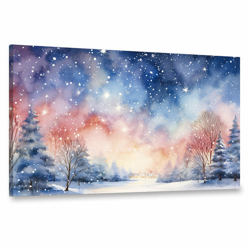 Интерьерная картина 100х60 "Зимний фейерверк"