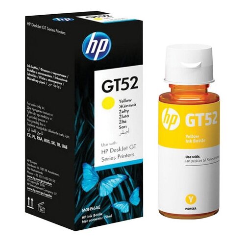 Чернила HP GT52 (M0H56AE) для СНПЧ DeskJet GT 5810/5820, желтый, ресурс 8000 страниц, оригинальные
