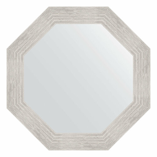Зеркало настенное Octagon EVOFORM в багетной раме серебряный дождь, 57х57 см, для гостиной, прихожей, кабинета, спальни и ванной комнаты, BY 3997