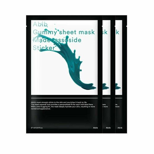 ABIB Набор тканевых масок для лица Gummy Sheet Mask Madecassoside Sticker (3 шт)