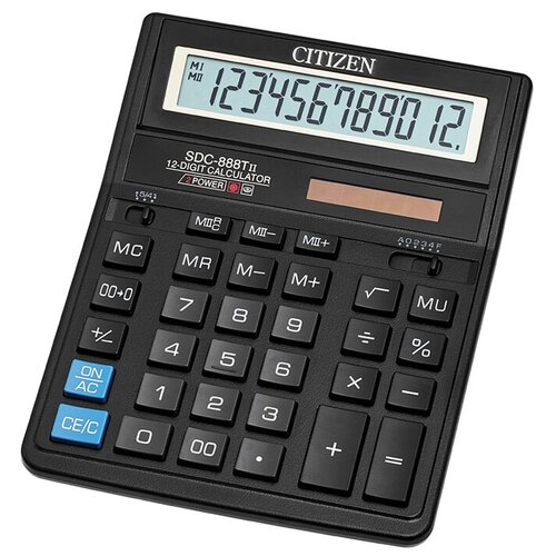 Калькулятор бухгалтерский CITIZEN SDC-888TII, черный