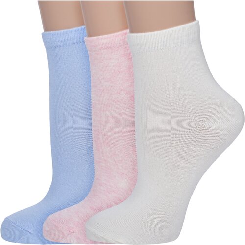 Носки AKOS 3 пары, размер 14, голубой, розовый