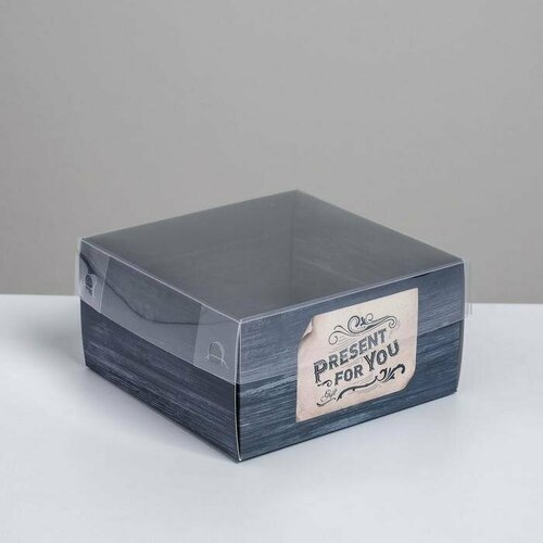 Коробка под бенто-торт с PVC крышкой, кондитерская упаковка «Present for you», 12 х 6 х 11,5 см (комплект из 20 шт)