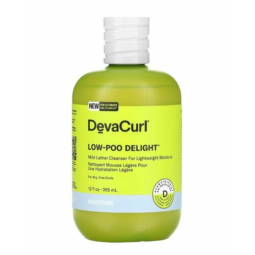 DevaCurl, Low-Poo Delight, Клинсер для кудрявых волос, очищающее средство с мягкой пеной для легкого увлажнения волос, кгм, kgm, 355 мл.