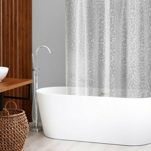 Штора для ванной SAVANNA «Галька», 180×180 см, PEVA, цвет белый (комплект из 3 шт)