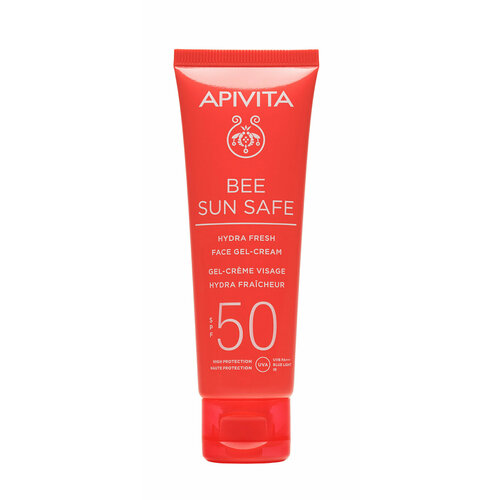 Солнецезащитный увлажняющий гель крем для лица Apivita Bee Sun Safe Hydra Fresh Face Gel Cream SPF 50