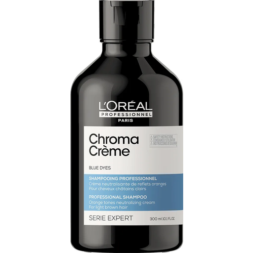 Loreal Chroma Creme Shampoo - Шампунь с синим пигментом, для нейтрализации оранжевого оттенка русых и светло-коричневых волос, 300 мл