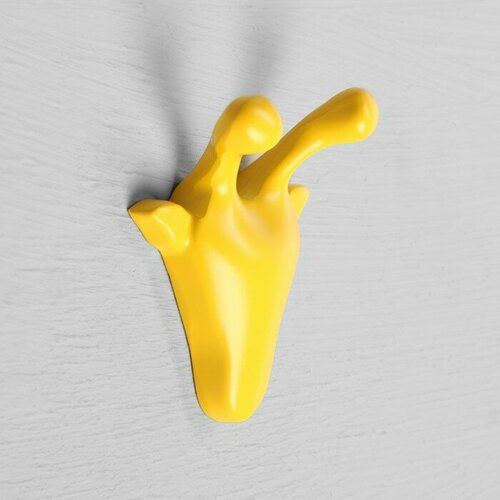 Крючок мебельный CAPPIO GIRAFFE, двухрожковый, цвет желтый
