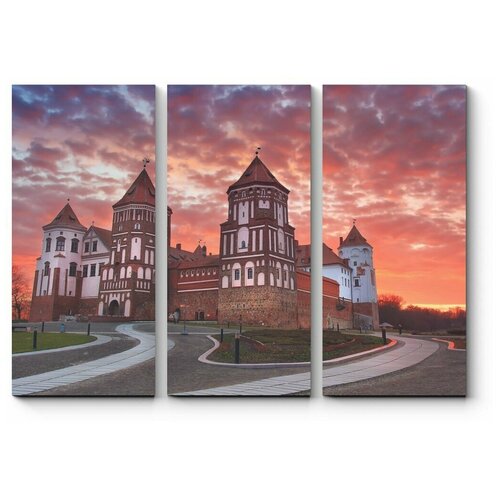 Модульная картина Мирский замок в Беларуси 140x100