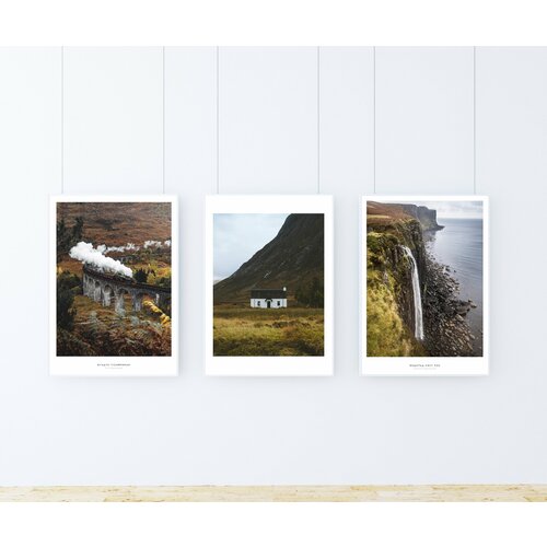 Набор плакатов "Шотландия" 3 шт. / Набор интерьерных постеров формата А1 (60х80 см) без рамы