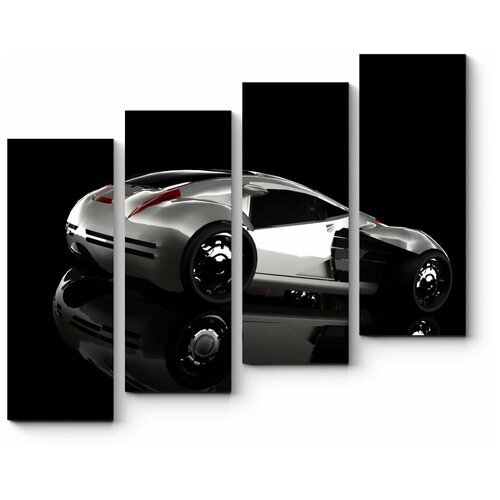 Модульная картина Концепт серебристого спортивного автомобиля80x69