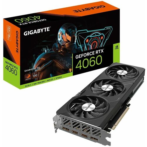 Видеокарта Gigabyte RTX4060 GAMING OC 8GB GDDR6 128-bit DPx2 HDMIx2 3FAN RTL