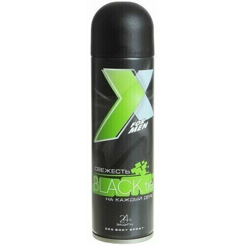 X Style Парфюмированный дезодорант спрей для тела мужской "Black tie", 145 мл, 6 шт