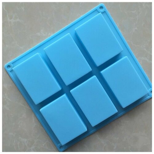 Форма для мыла ручной работы, выпечки и шоколада "Прямоугольники", 23,5 х 21,2 х 2,5 см, цвет голубой