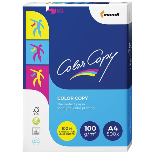 Бумага COLOR COPY, А4, 100 г/м2, 500 л, для полноцветной лазерной печати, А++, Австрия, 161% (CIE), A4-33709