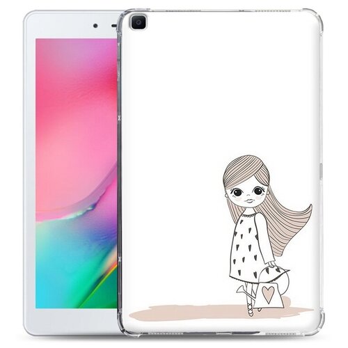 Чехол задняя-панель-накладка-бампер MyPads Девочка с сумкой для Samsung Galaxy Tab A 8.0 (2019) SM-P200/P205 противоударный