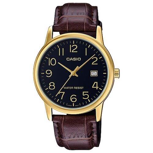 Наручные часы CASIO MTP-V002GL-1B, коричневый, золотой