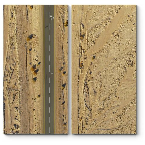 Модульная картина Хайвей в пустыне 100x100