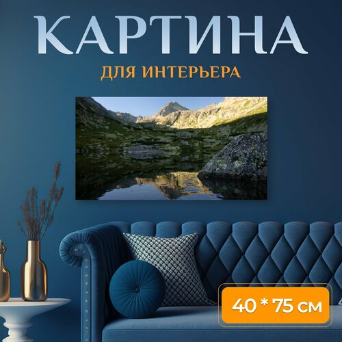 Картина на холсте "Татры, горы, словакия" на подрамнике 75х40 см. для интерьера