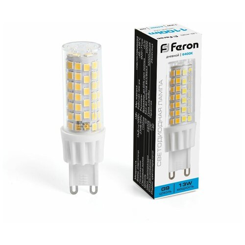 Лампа светодиодная Feron LB-436 38154, G9, JCD9, 13 Вт, 6400 К