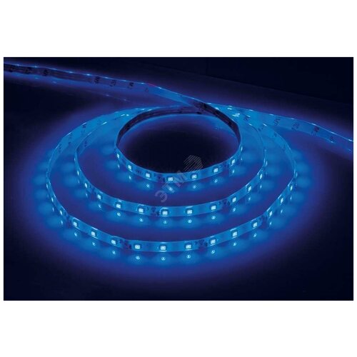 Лента светодиодная LEDх60/м 5м 4.8w/m 12в IP65 синий (LS604 синий)