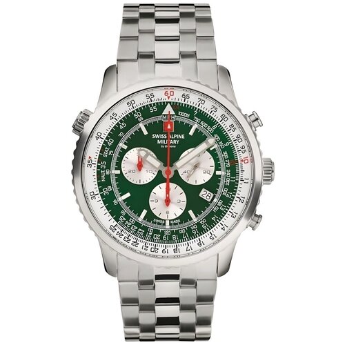 Наручные часы Swiss Alpine Military, серебряный, зеленый