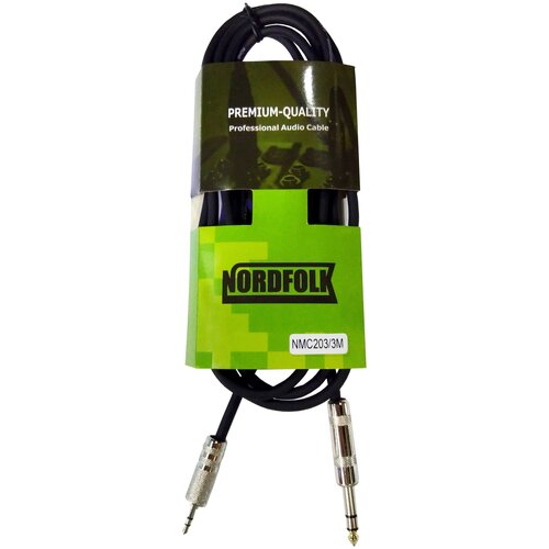 Аудио кабель NordFolk NMC203 stereo jack 3.5 - stereo jack 6.3 (1 метр)
