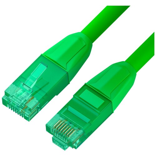 GCR Патч-корд прямой 1.0m LSZH UTP кат.6, зеленый, 24 AWG, литой без фиксатора, ethernet high speed, RJ45, T568B