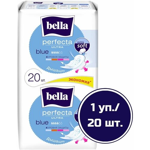 Bella прокладки Perfecta ultra blue, 4 капли, 20 шт.