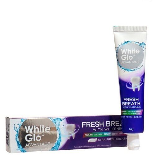 Зубная паста Свежее дыхание White Glo FRESH BREATH, с фтором, отбеливающая, 80 грамм