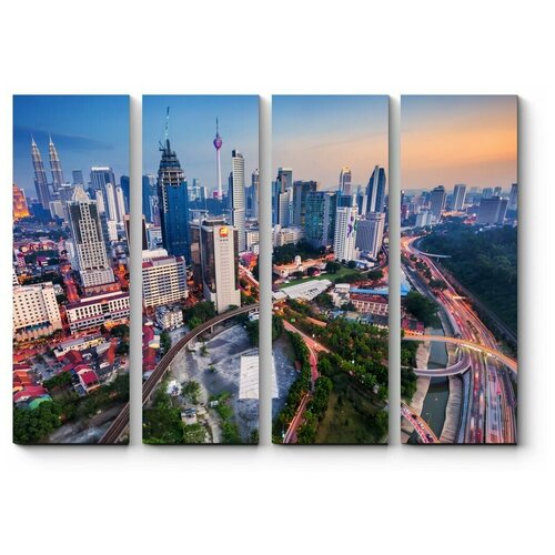 Модульная картина Сплетение дорог у Куала-Лумпур120x90