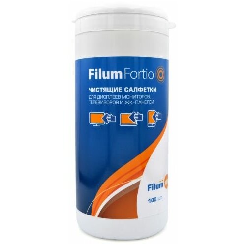 Filum Fortio CLN100-ICD влажные салфетки 100 шт. 170 мм  x 130 мм, белый