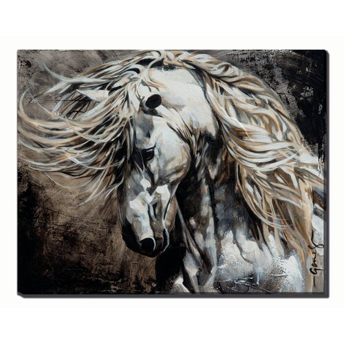 Картина для интерьера на холсте "Лошадь маслом", 40х50 см, холст натянут на подрамник