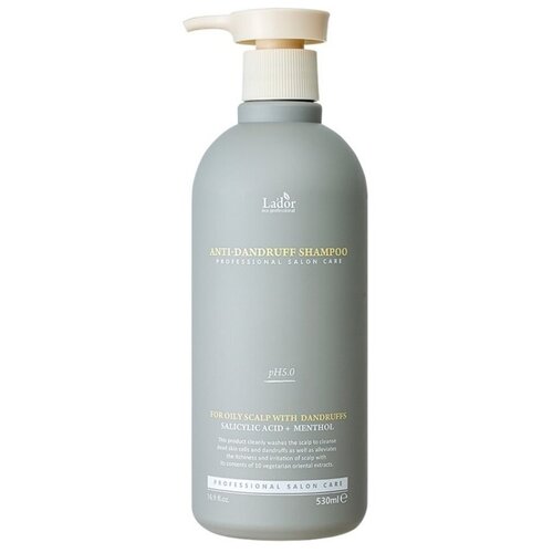 Lador Шампунь для волос против перхоти для чувствительной кожи головы слабокислотный Anti Dandruff Shampoo, 530 мл