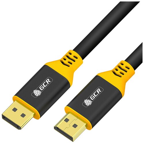 GCR Кабель 2.0m DisplayPort v1.2, черный, AL case, желтый ПВХ, 28/28 AWG